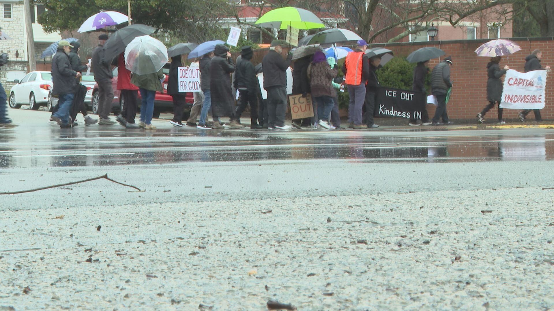 Over 100 protest against ICE in Kentucky’s capital city