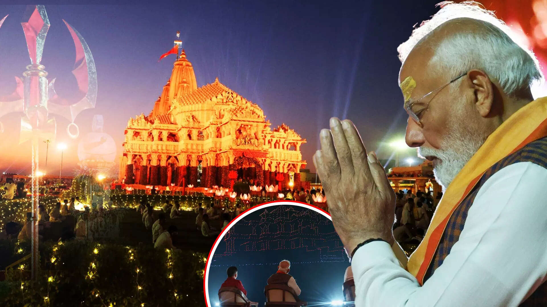 PM Modi offers prayers at Somnath Temple, witnesses grand drone show ...