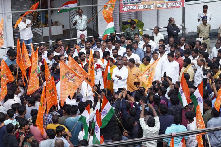 BJP protests desecration of Katta Maisamma temple near Hyderabad; cops ...