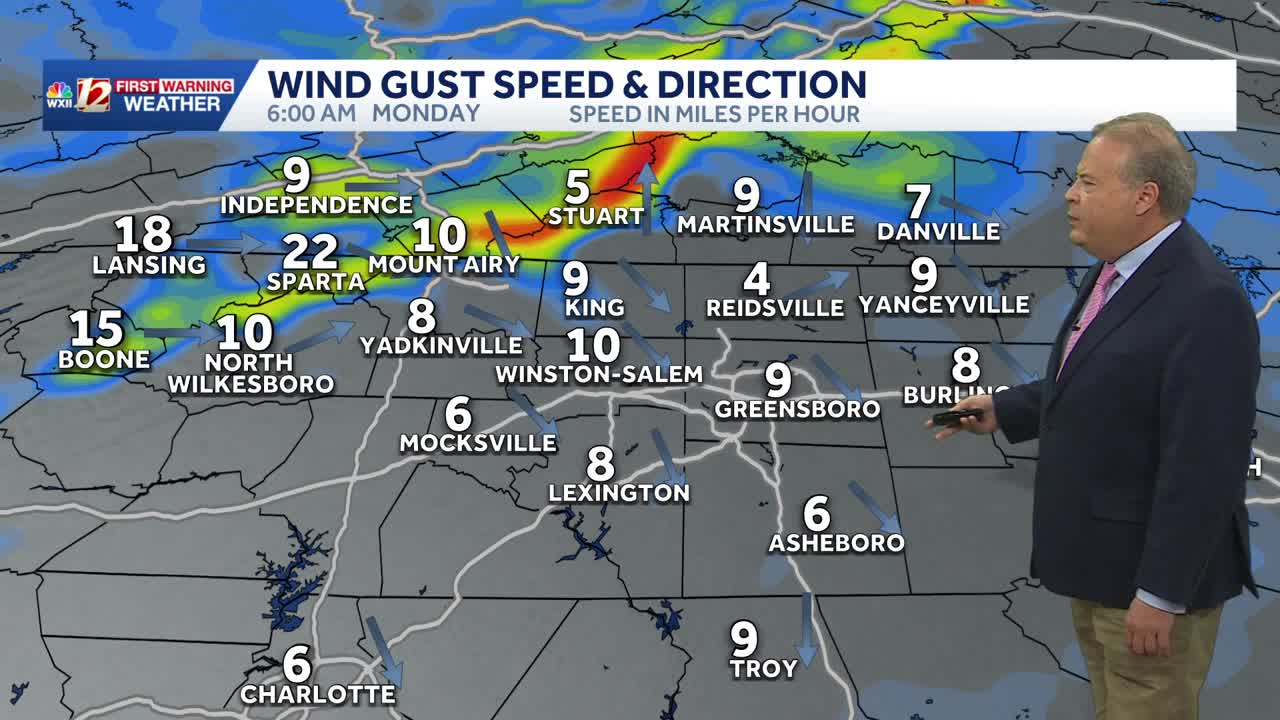 Drier, Chiller air and winds for Sunday and Monday