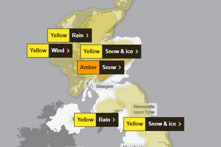 Met Office issues weather update with six warnings in force for ...