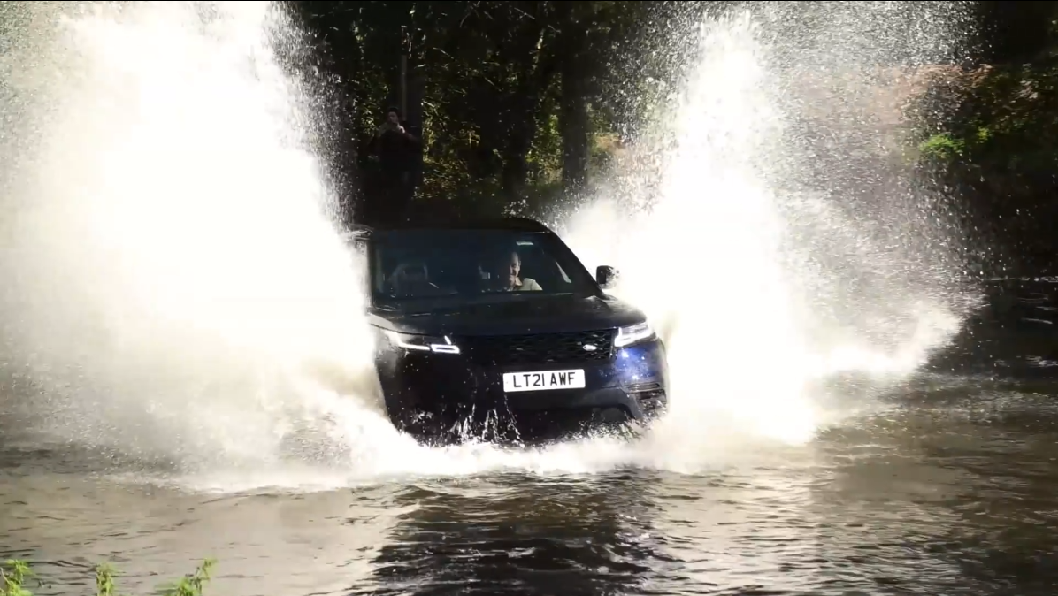 Real police car sends it into deep water