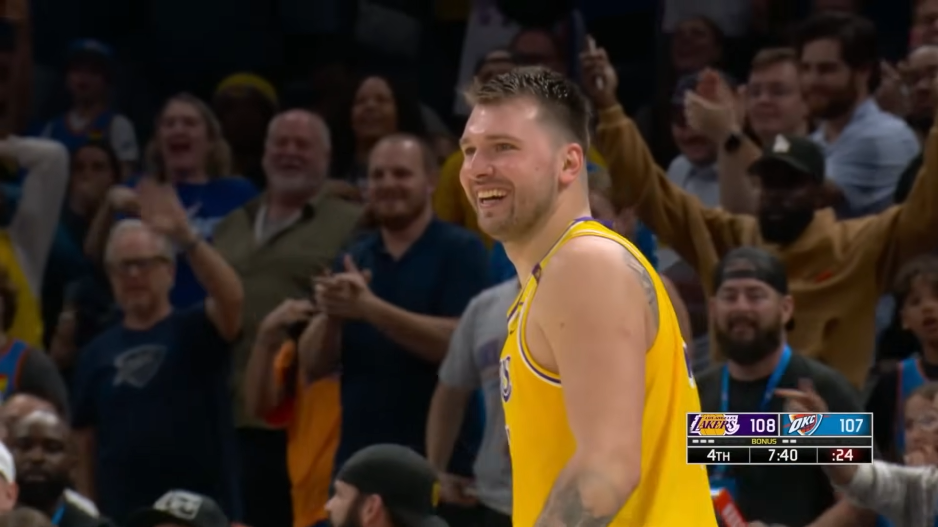 I was talking to a fan - watch how Luka Dončić gets tossed