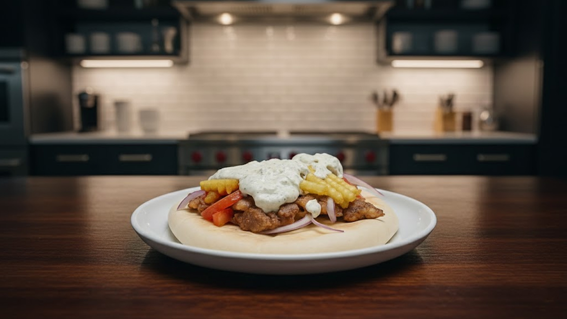 How to make Greek chicken gyro with tzatziki sauce