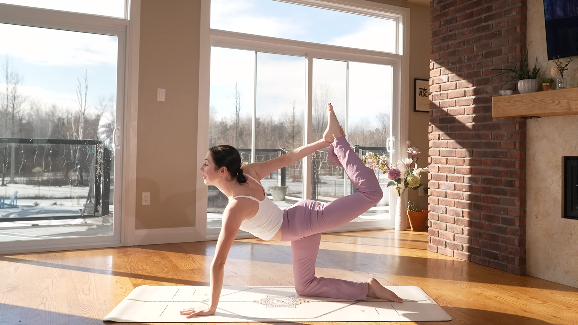 Intermediate yoga practice focusing on chest and shoulders