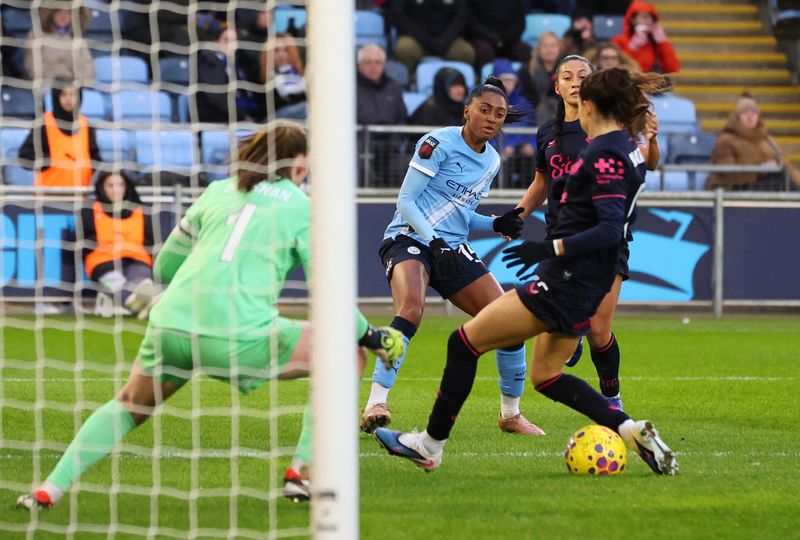 Soccer-Man City stay top of WSL, Chelsea keep pressure on