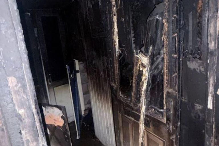 Photos show the inside of family home completely destroyed by a fire