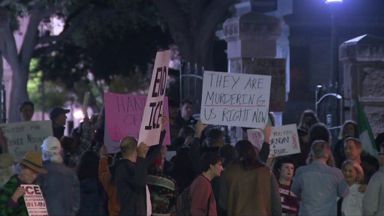 ICE protesters gather outside of Texas state capitol building