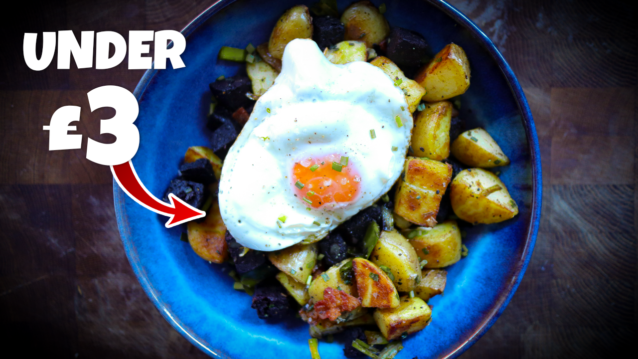 How to make a hearty black pudding and bacon hash on a budget