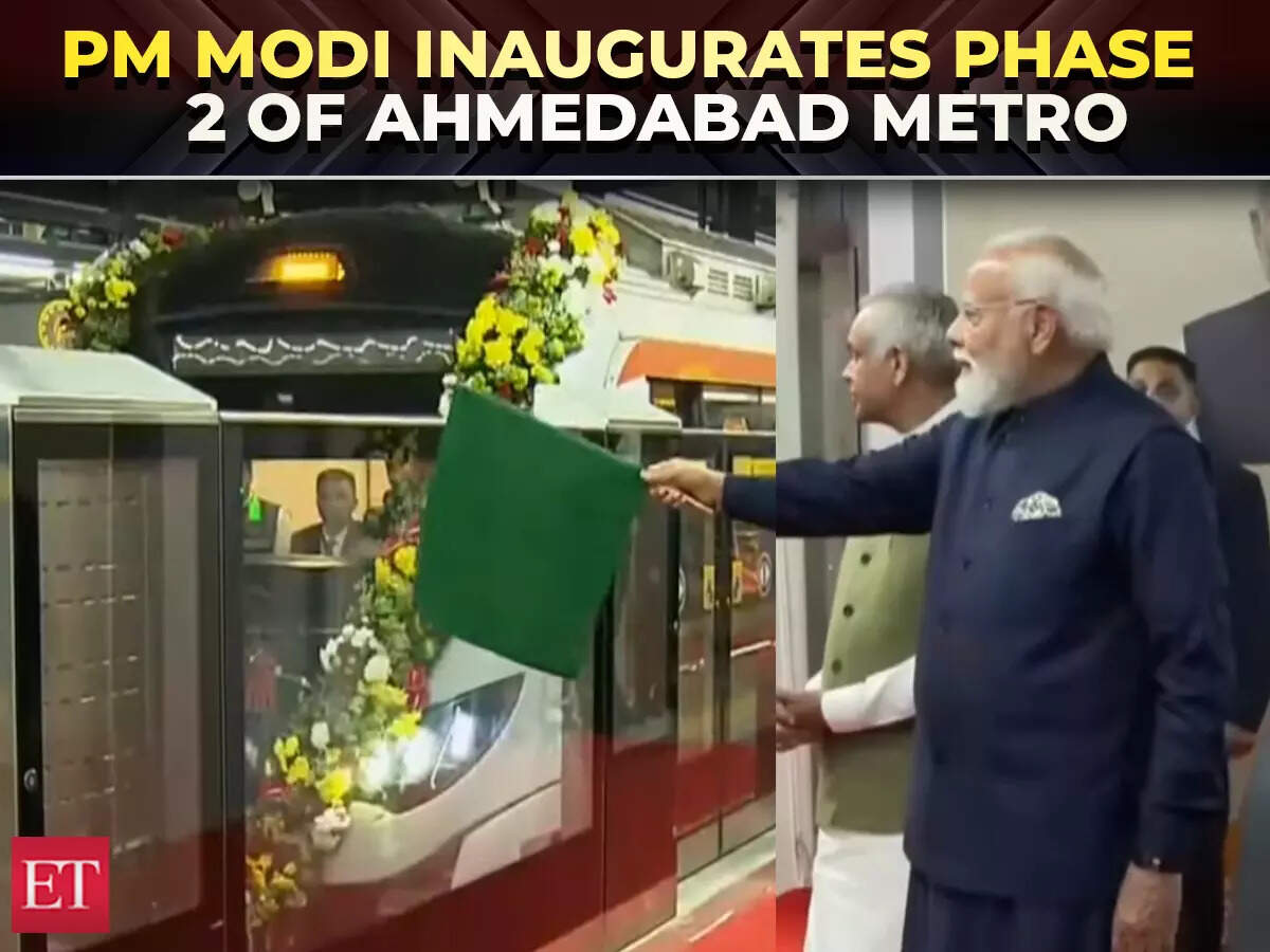 PM Modi inaugurates phase 2 of the Ahmedabad metro from Sector 10A to ...