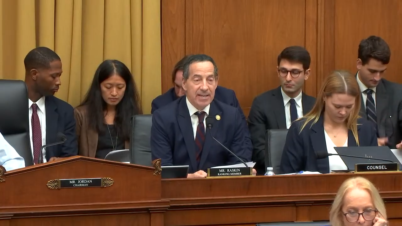 'The answer is simple': Kash Patel sits in silence as Jamie Raskin ...