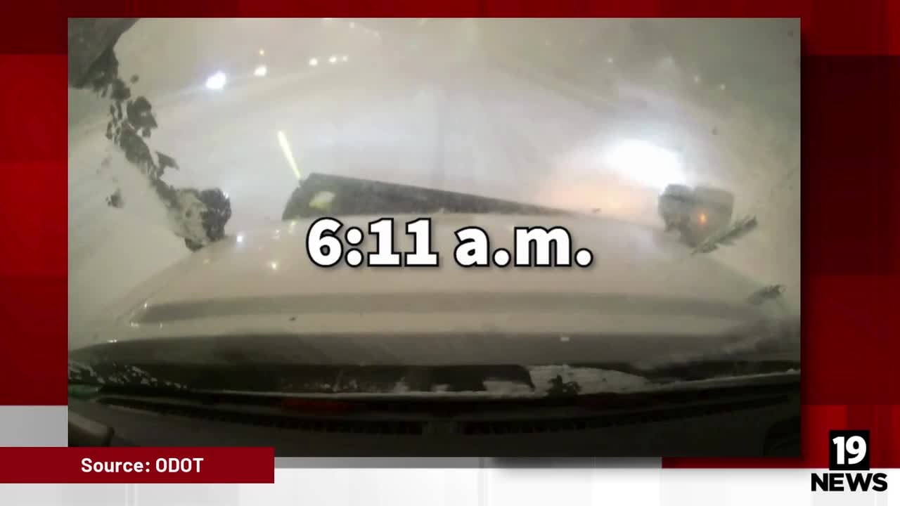 ODOT shows how quickly road conditions change with early morning snowfall