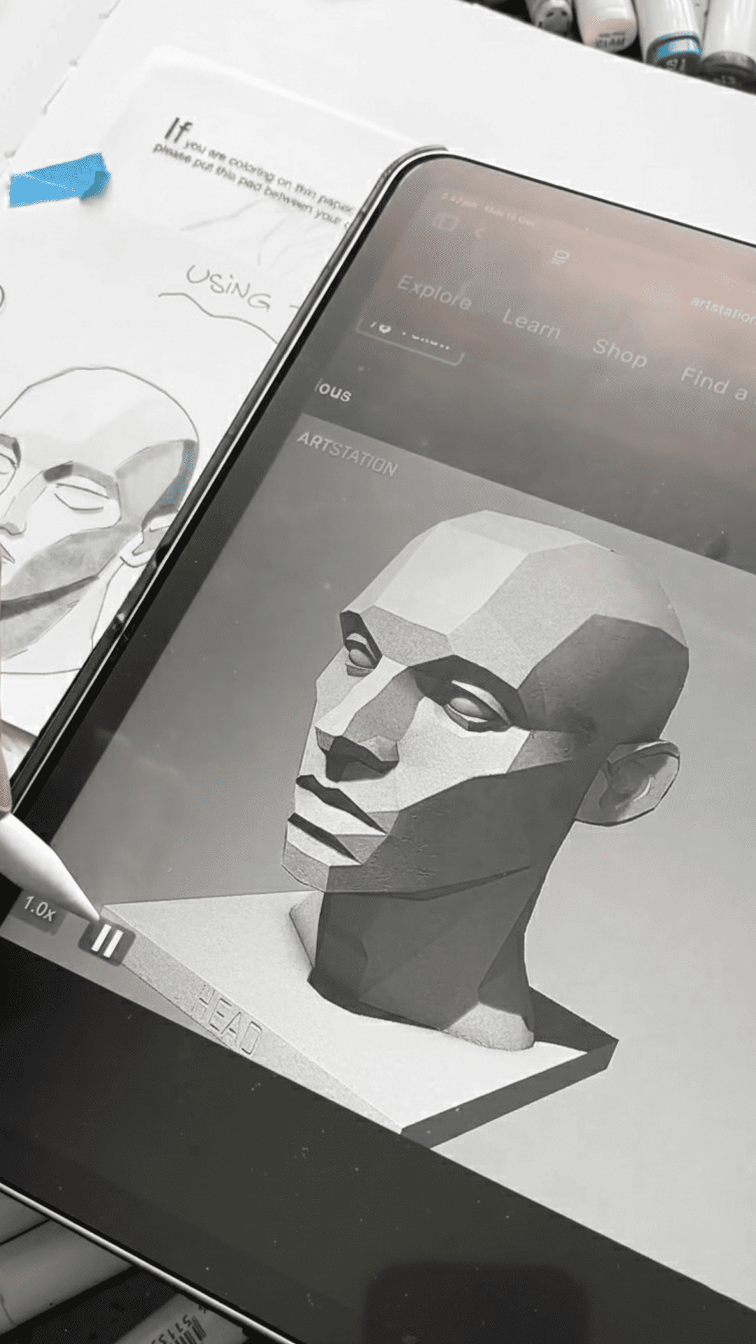 Drawing faces using the Asaro head