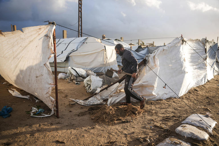 Storms tear through tents in Gaza, leaving Palestinians exposed to the ...