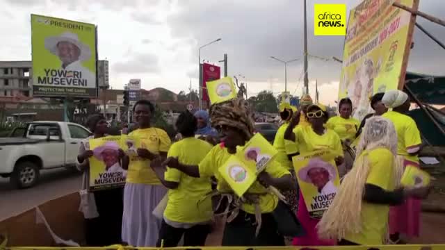 Kampala decked in colours of Ugandan president's party ahead of polls