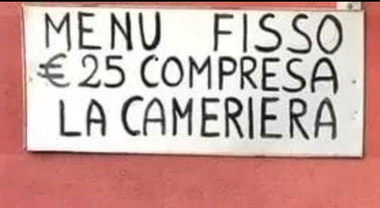 «Menù fisso 25 euro, cameriera inclusa»: il cartello sessista fa ...