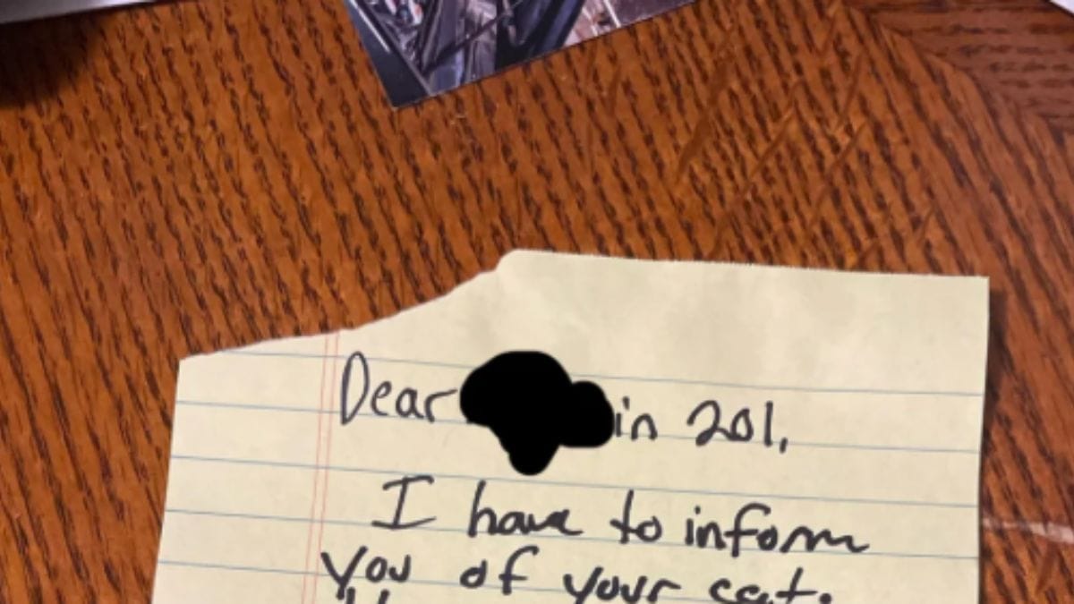 Man's note to neighbour about her noisy cat has a surprising twist