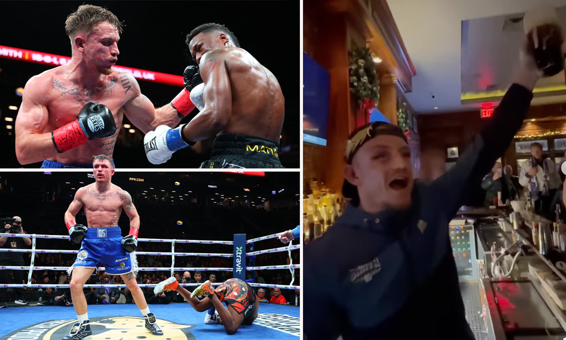 Smith wins light-welterweight world title by KO before pouring pints ...