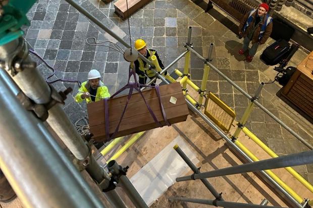 Winchester Cathedral begins reinterring bones of kings, queens and bishops