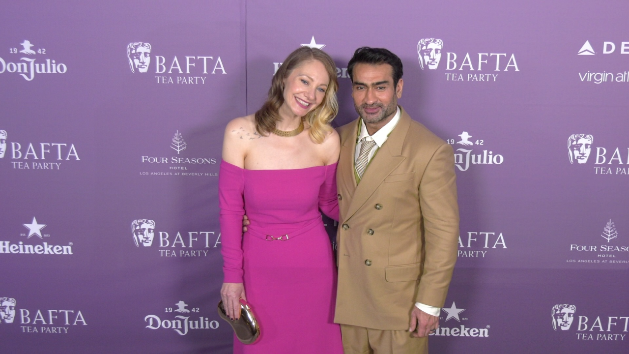 Emily V Gordon and Kumail Ali Nanjiani 2026 BAFTA tea party Los Angeles ...