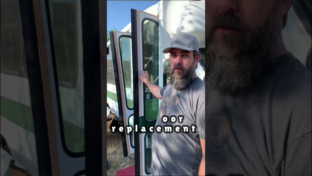 Bus conversion door upgrade - adding a house door! #shorts