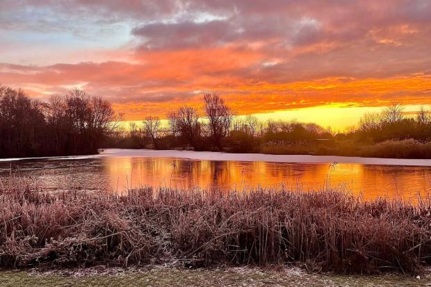 Stunning sunrise at Broadlands Lakes captured in our picture of the week