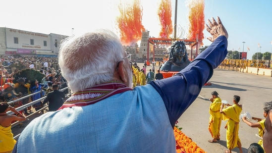 In pics | Amid drums and flowers, PM Modi participates in Somnath's ...