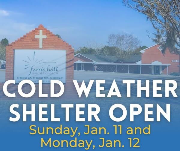 Cold weather shelters to open in Northwest Florida Sunday night