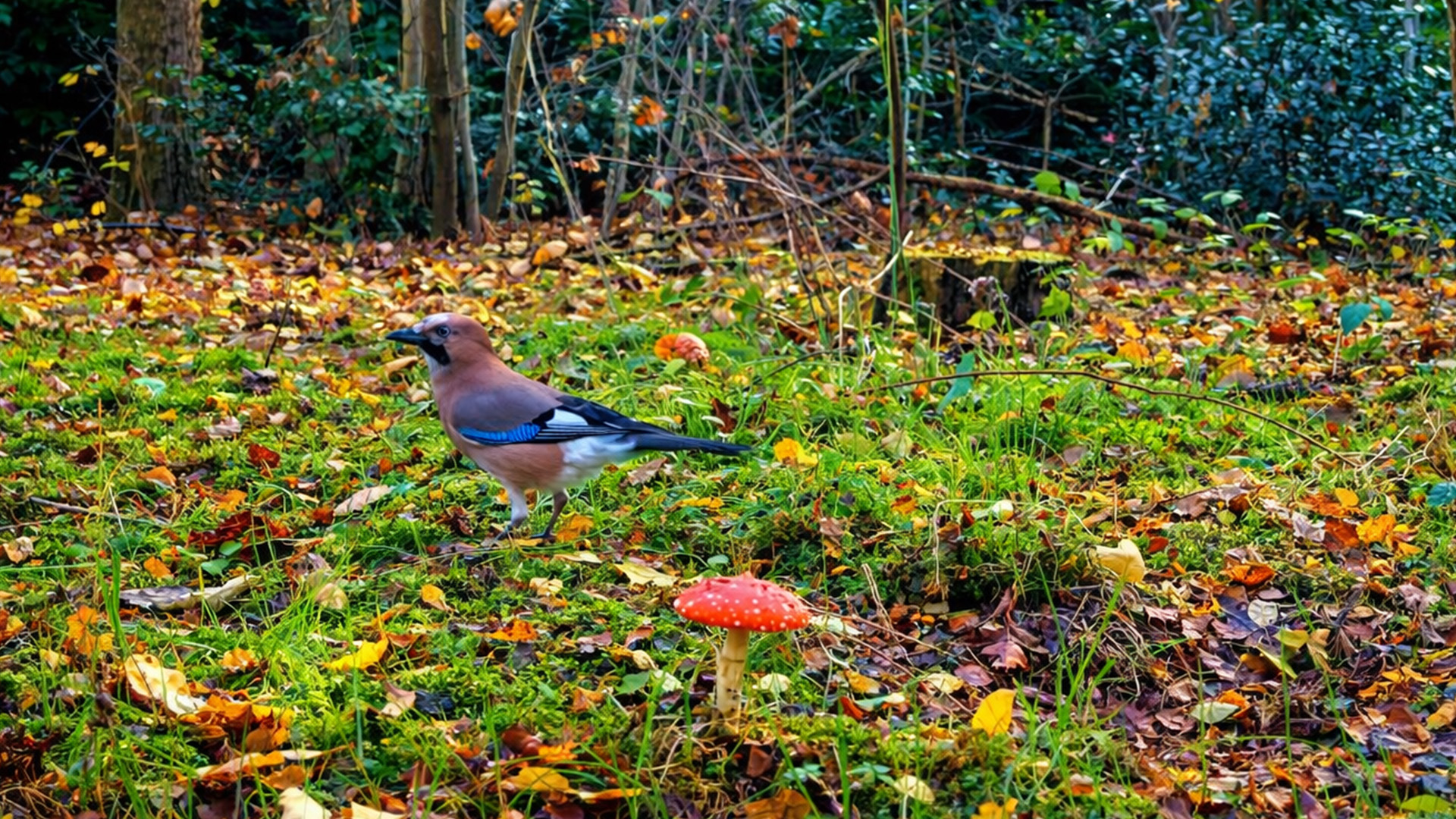 Camera trap in the forest reveals wildlife moment