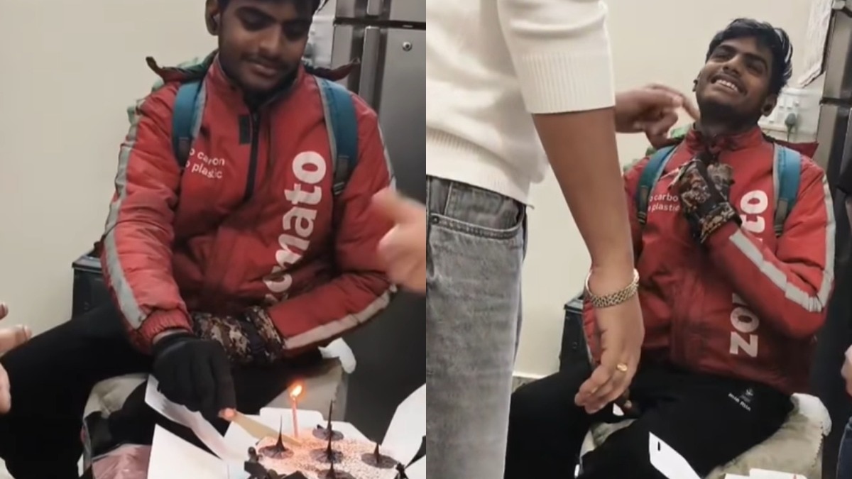 Zomato delivery rider gets emotional as customer's family celebrates ...