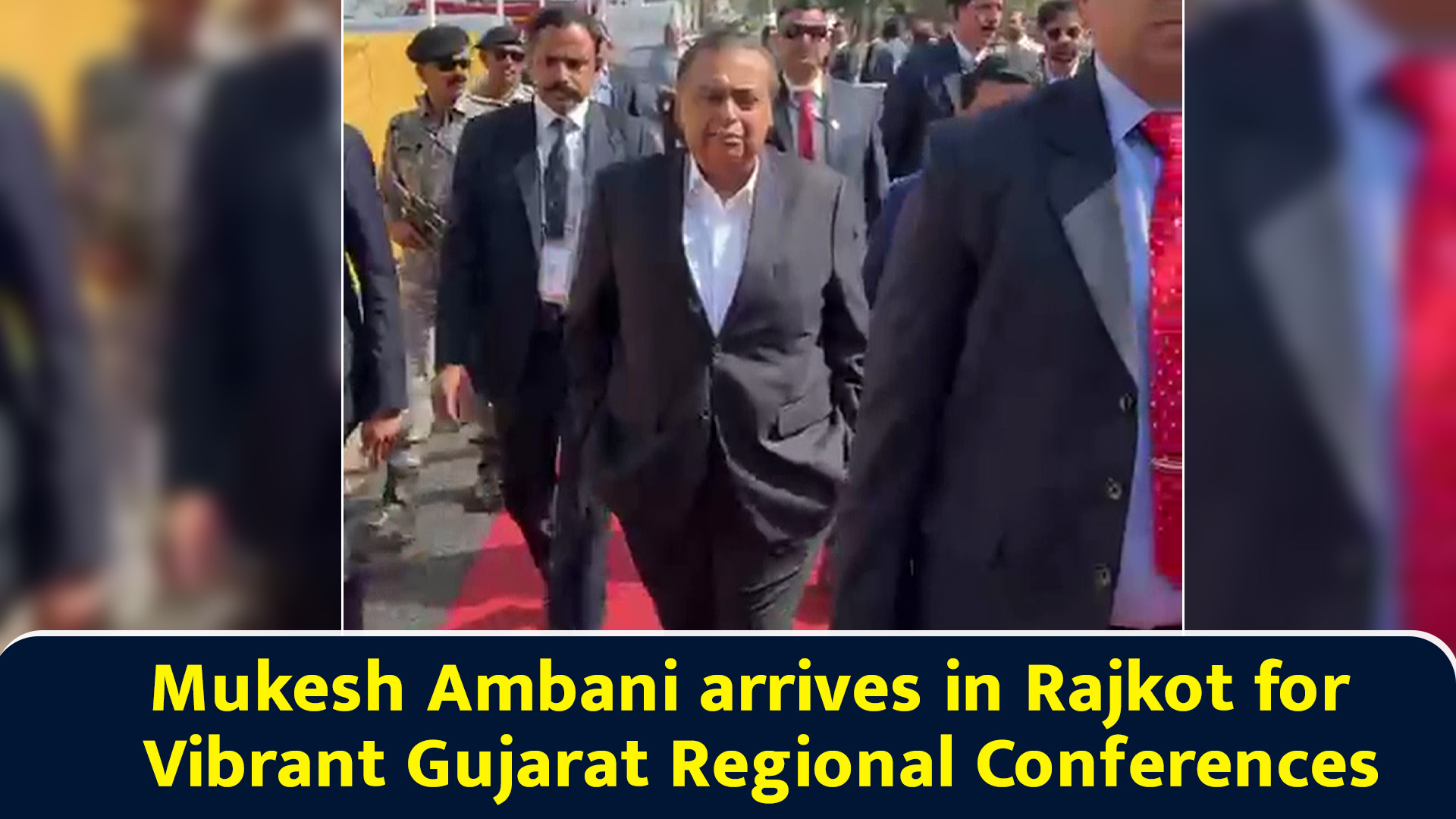 Mukesh Ambani arrives in Rajkot for Vibrant Gujarat Regional Conferences