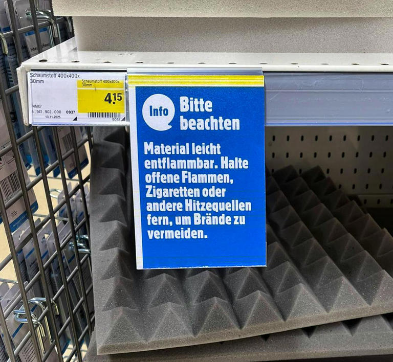 «Leicht entflammbar»: Jumbo warnt nun vor Schallschutzmatten