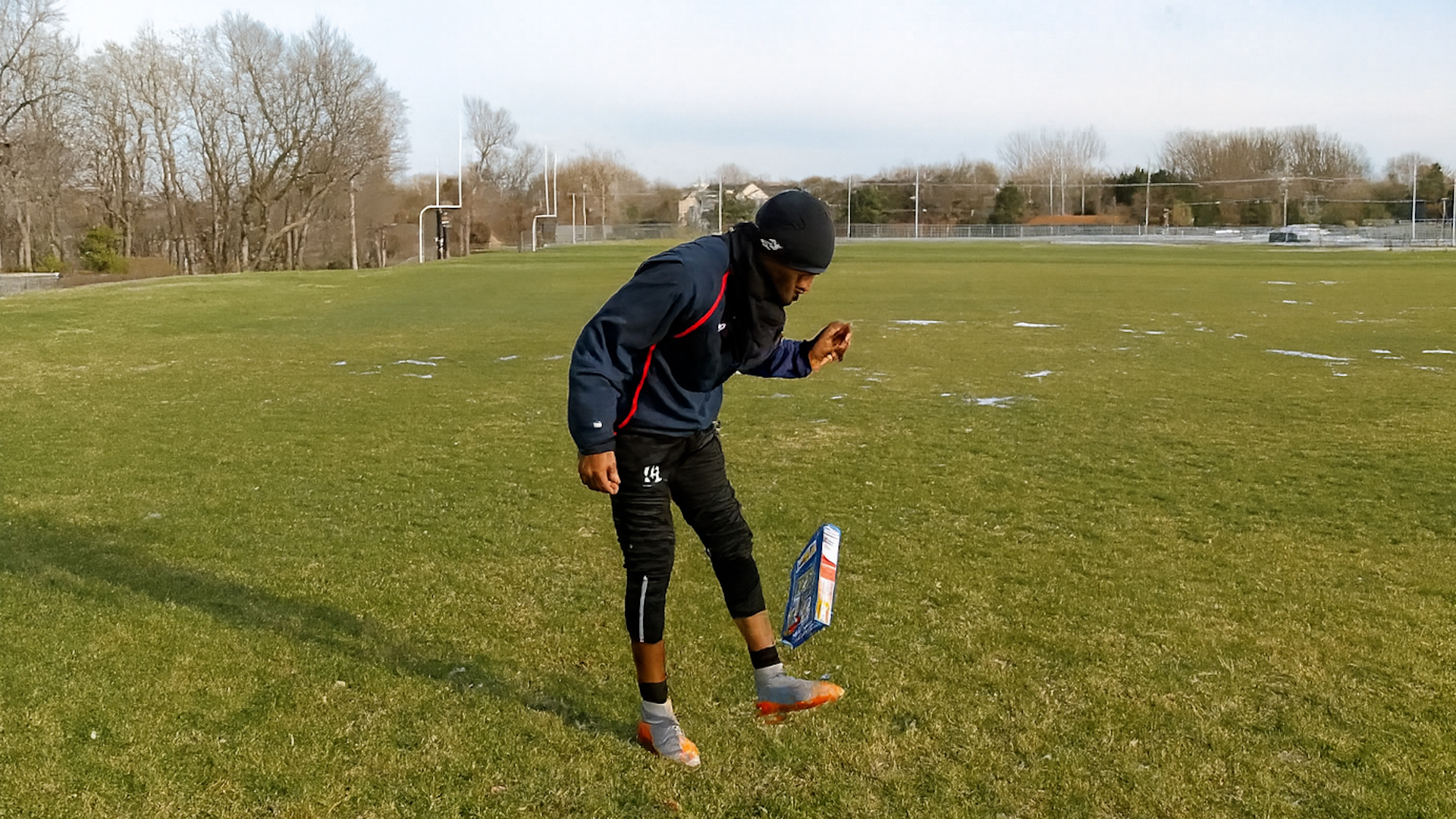 Juggling football skills with random objects