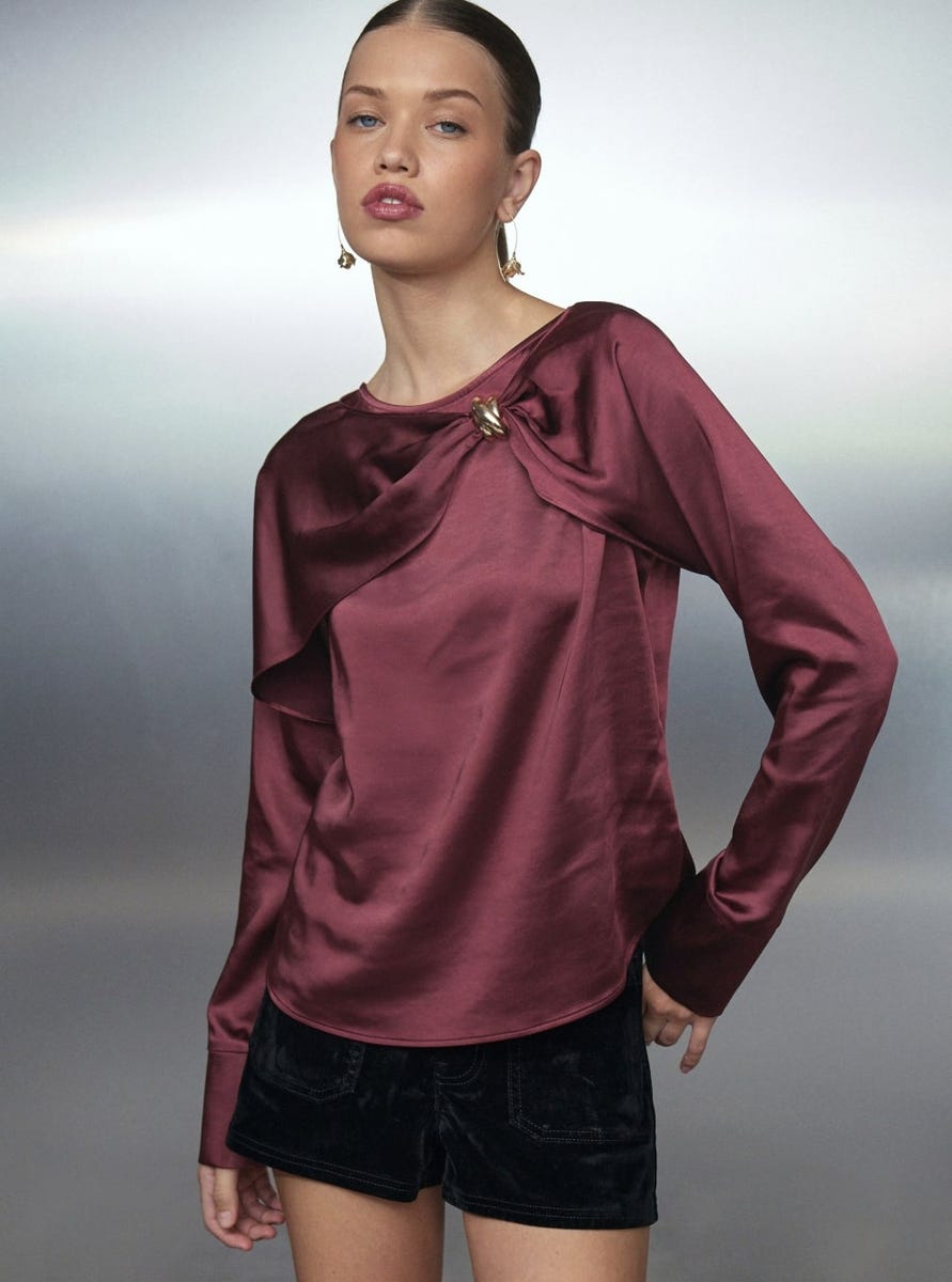 Next's £17 burgundy blouse is the perfect 'jeans and a nice top' design ...