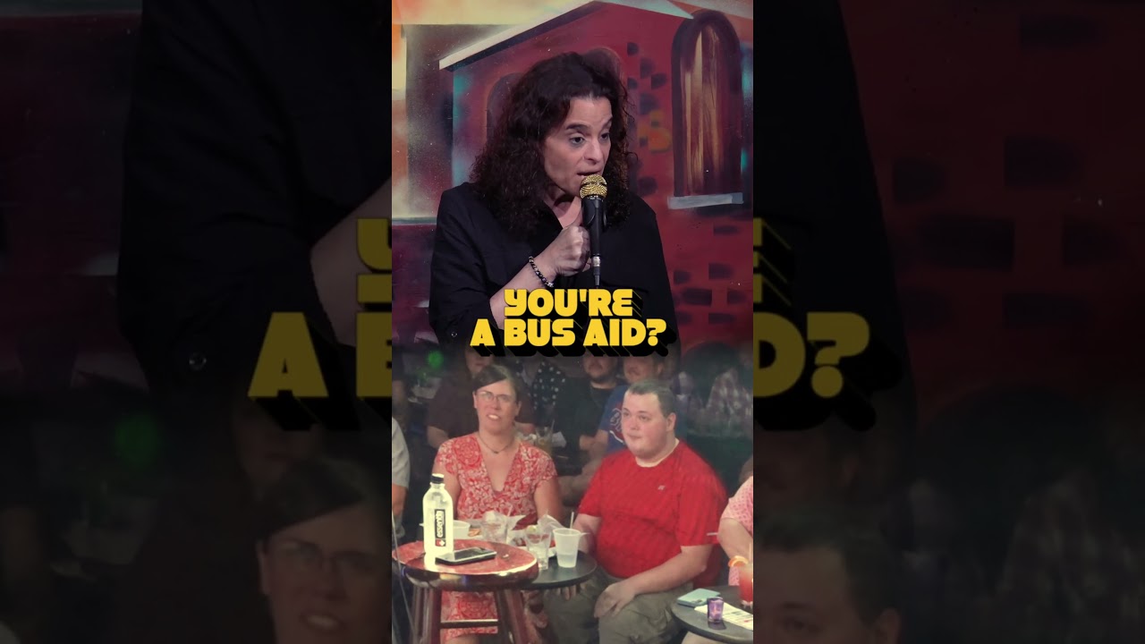Stand-up comedian jokes about bus drivers and their passengers