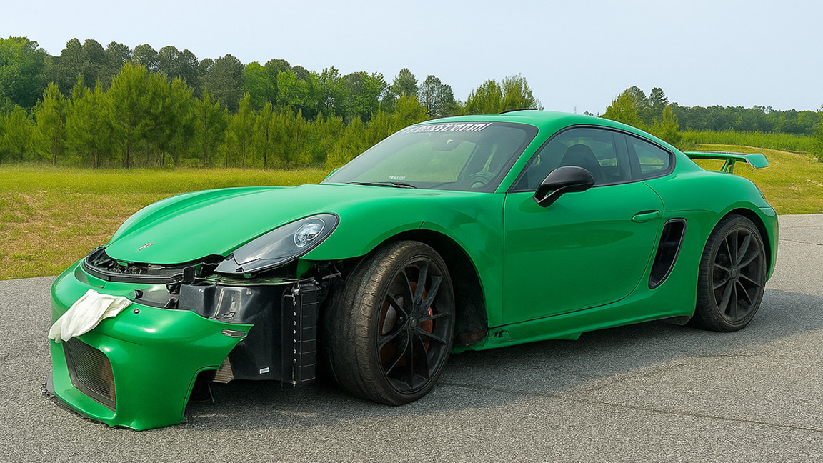 Rebuilding a crashed Porsche GT4 in 24 hours