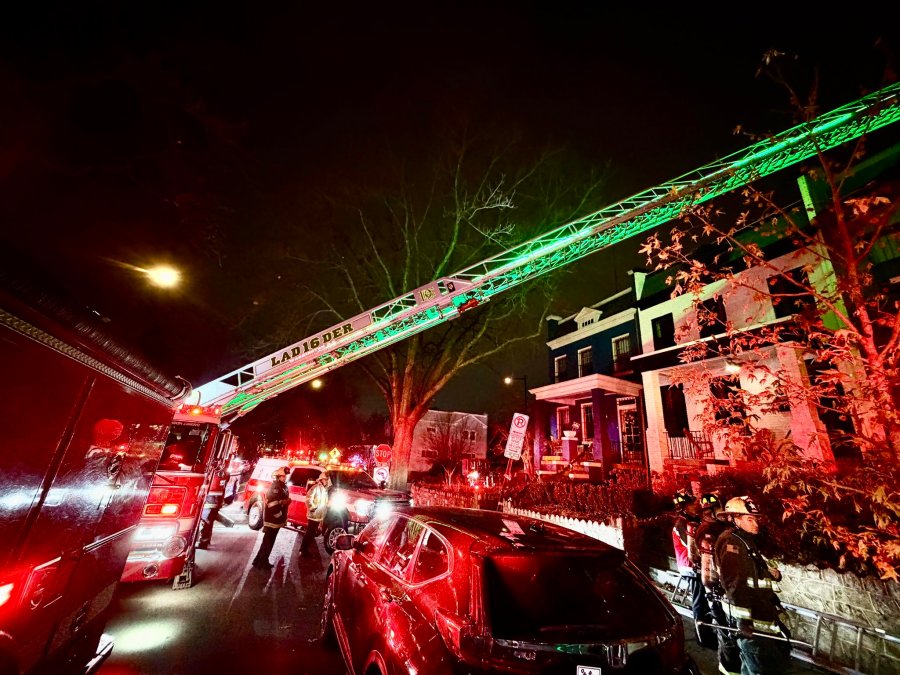 Southeast DC row house catches fire overnight; no injuries reported