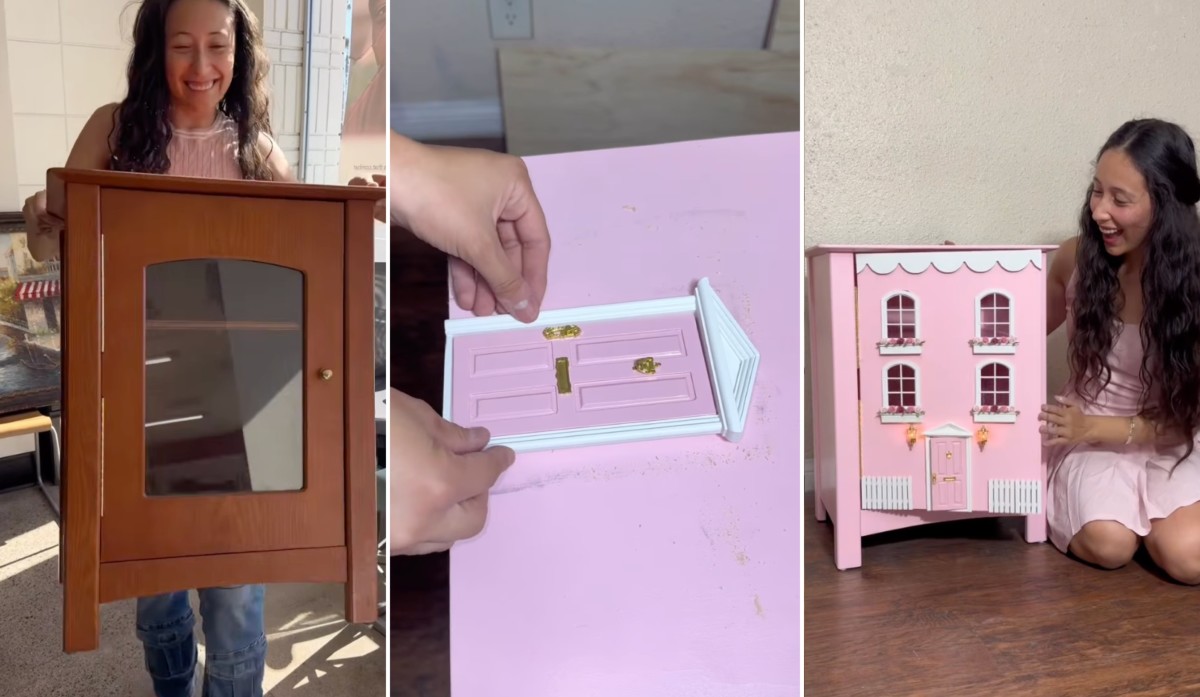 Thrift flipper transforms $25 nightstand into the loveliest dollhouse