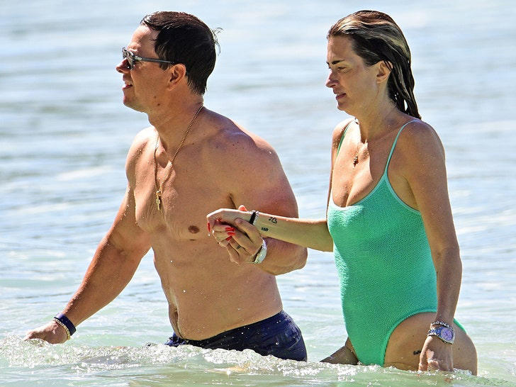 Mark Wahlberg goes shirtless in Barbados with wife Rhea