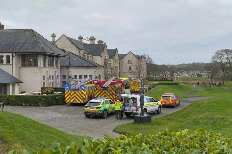 Emergency services swarm luxury 5-star UK hotel after paraglider crash