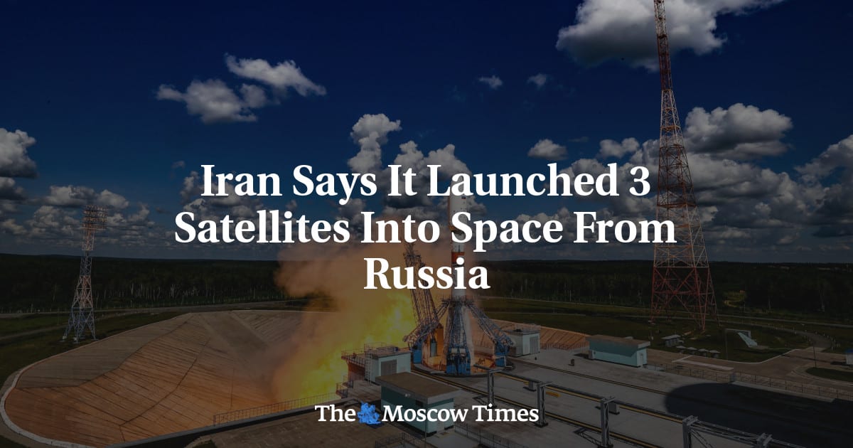 Iran says it launched 3 satellites into space from Russia