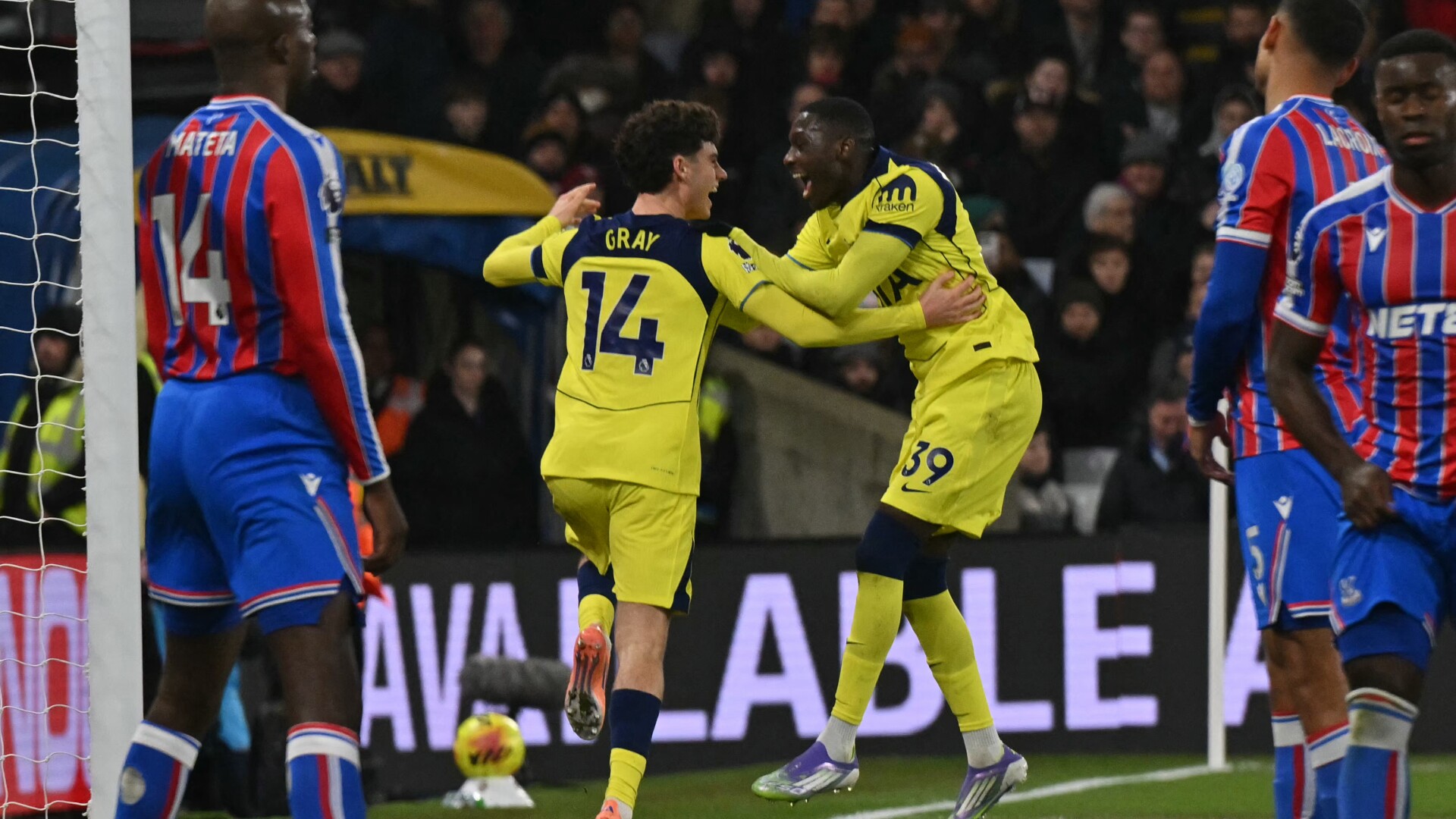 Crystal Palace 0-1 Tottenham Hotspur: Gray's first goal gives Frank a ...