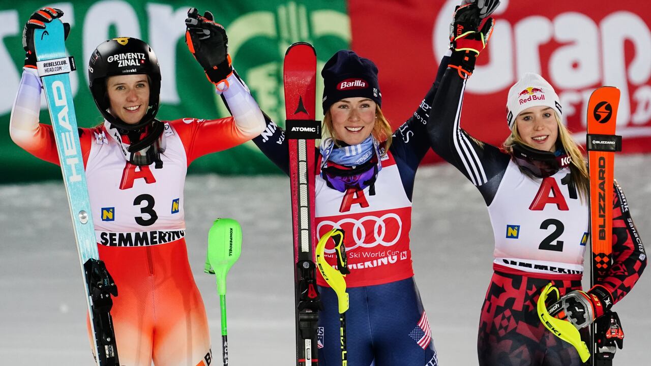 Mikaela Shiffrin wins 6th straight World Cup slalom, edges Camille Rast ...