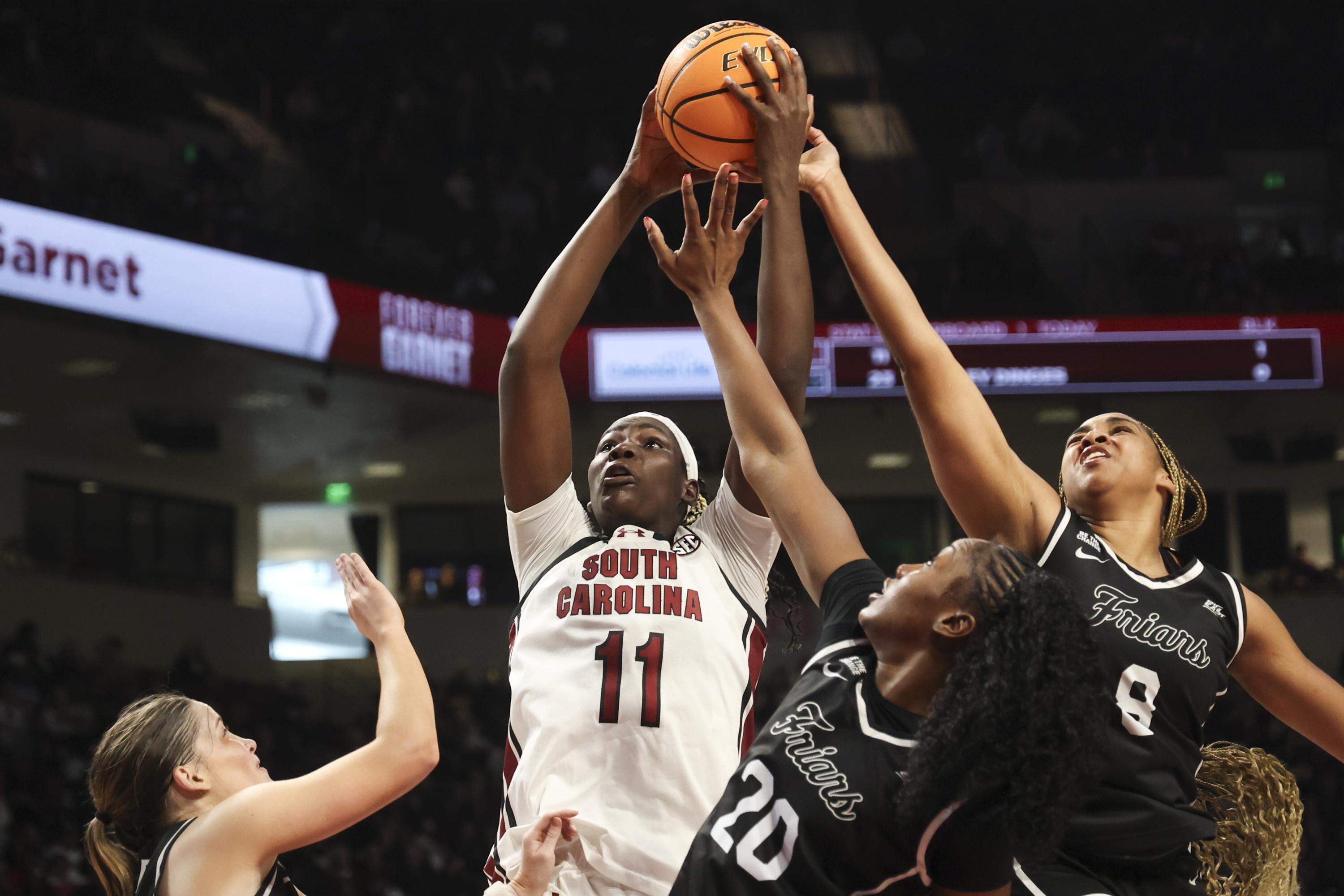 No. 3 Gamecocks win big over Providence. Ta'Niya Latson injured