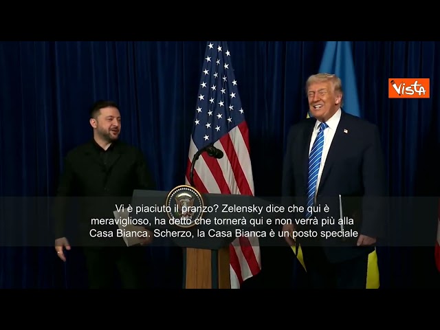 Trump ai cronisti: Vi è piaciuto il pranzo? Zelensky dice che qui è ...