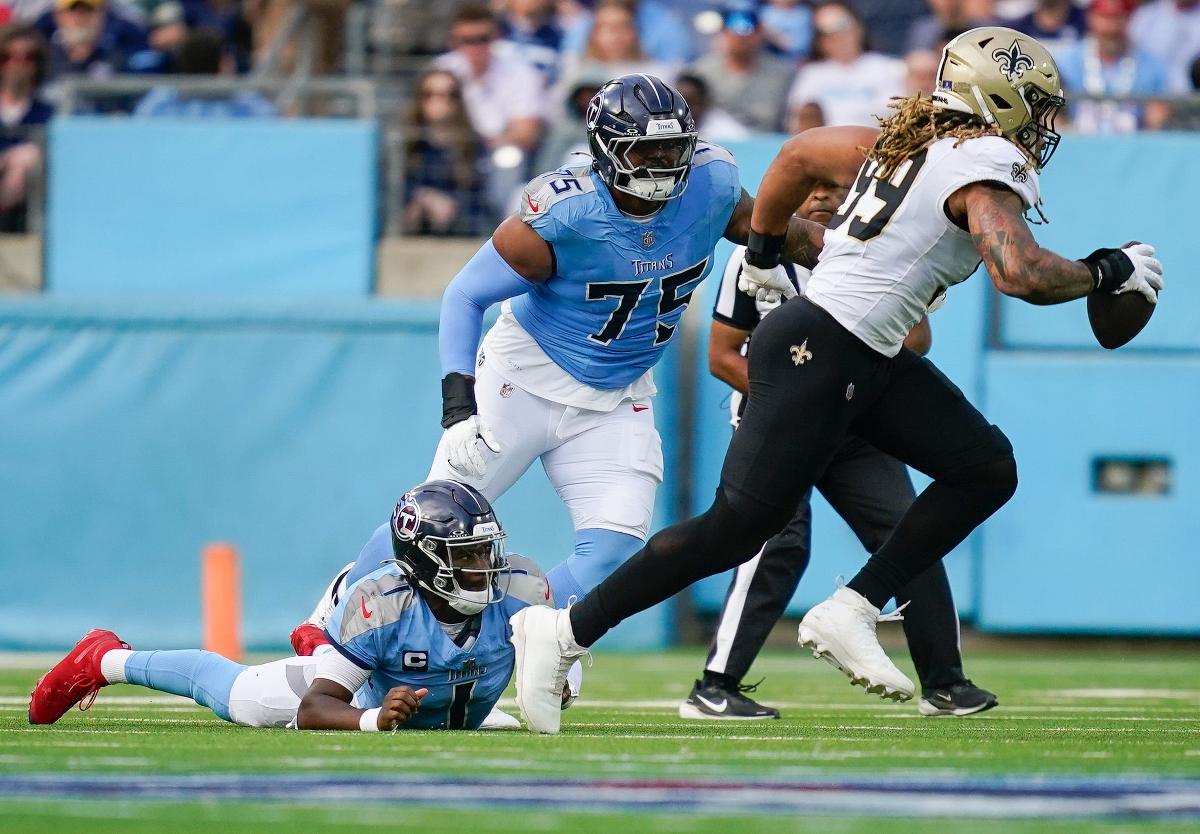 Watch: Saints star Chase Young strip-sacks Cam Ward for a touchdown