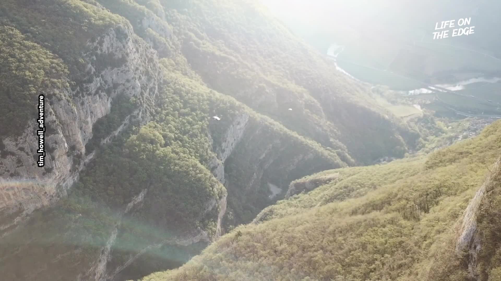 Epic base jump over a church