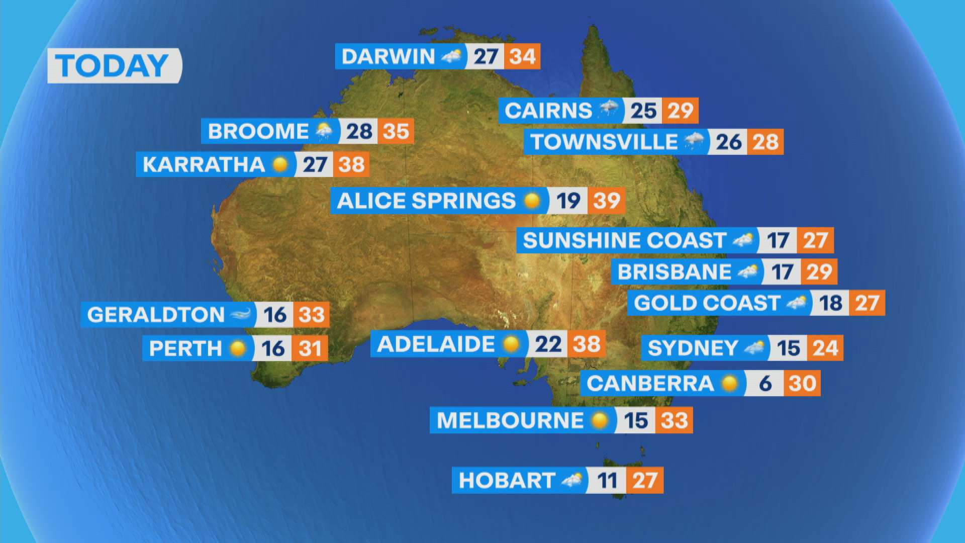 National weather forecast for Monday December 29