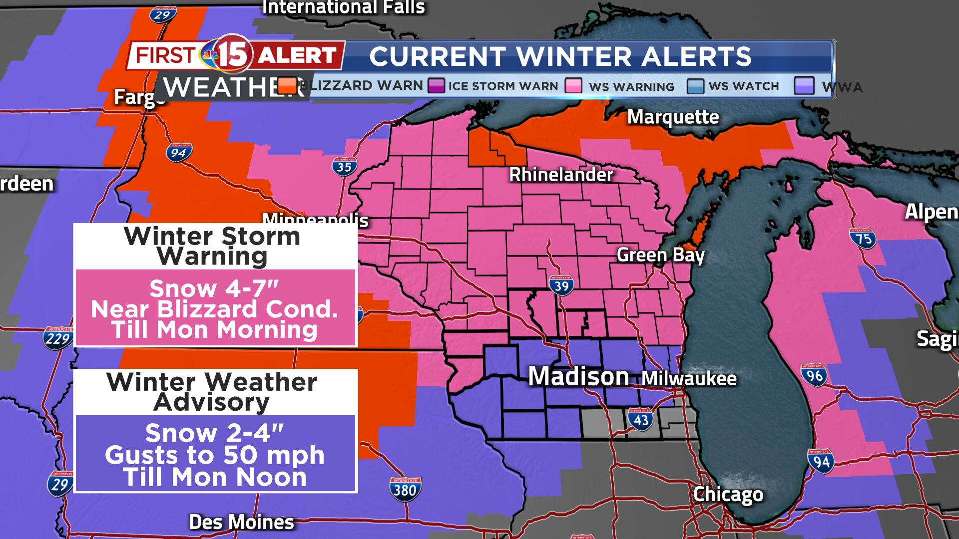 First alert update - Winter storm hits Wisconsin