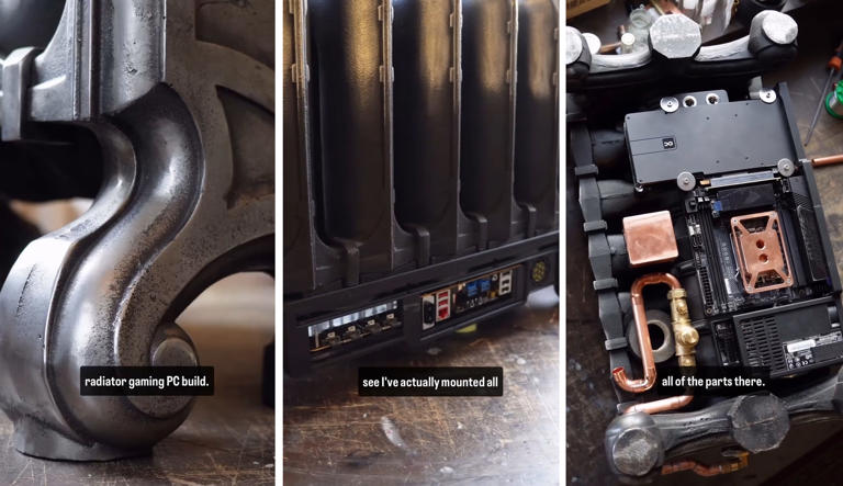 110-pound cast-iron Victorian radiator modded into a gaming PC ...